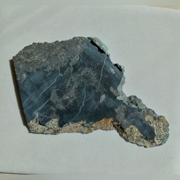 Other | Black Magnetite Jade Slab Natural Specimen Sliced Front And ...